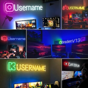 Personalized Gamer Tag Neon,custom Username Neon Sign,custom Game Logo ...