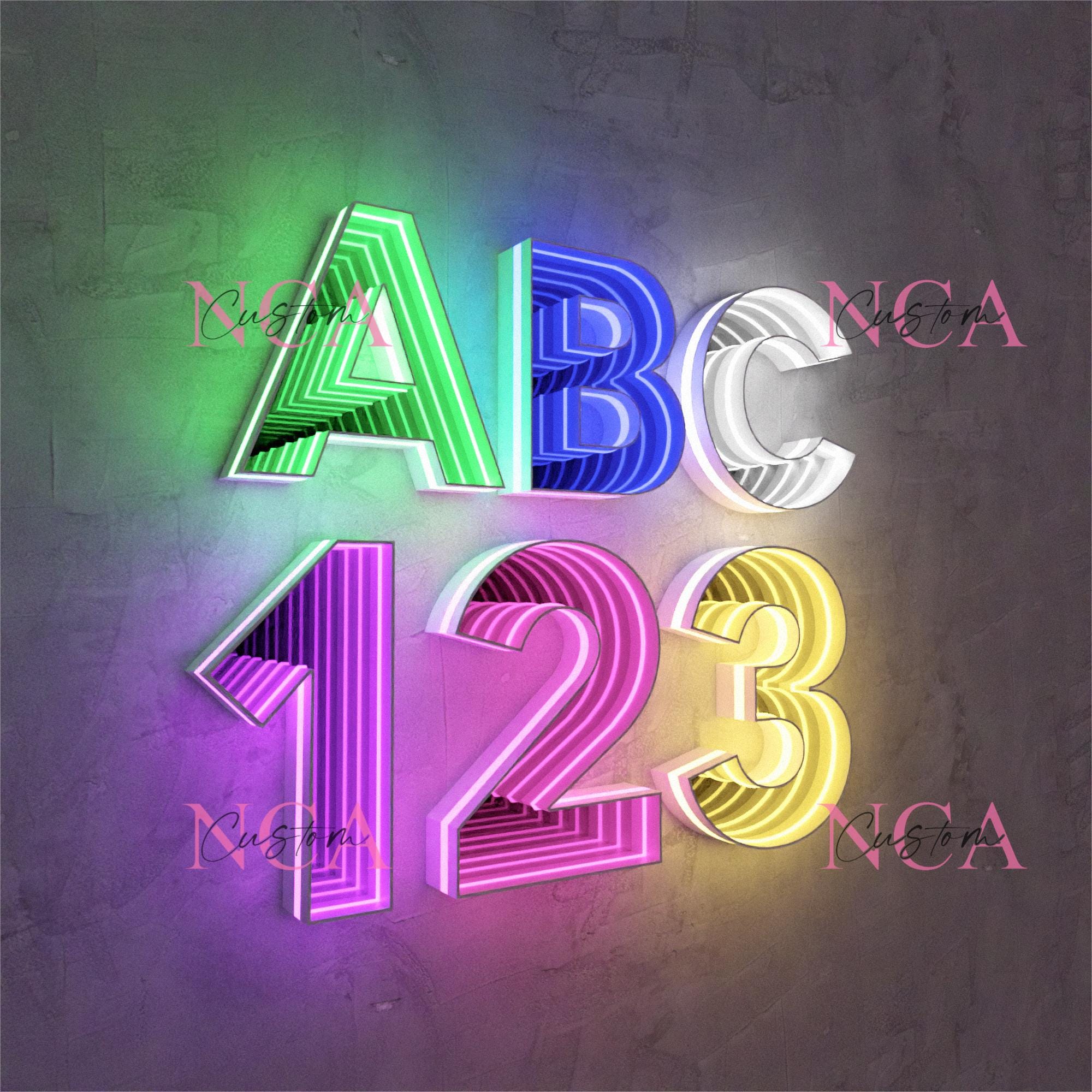 Infinity Mirror Personalized Sign With Track Channel Letters&number for ...