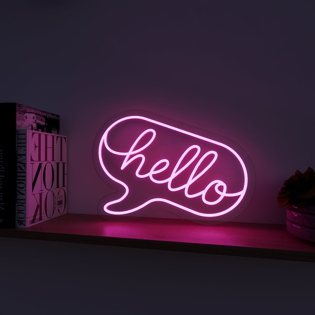 Hello Neon Sign, Custom Neon Sign for Desk Bedroom Gift Wedding Party ...