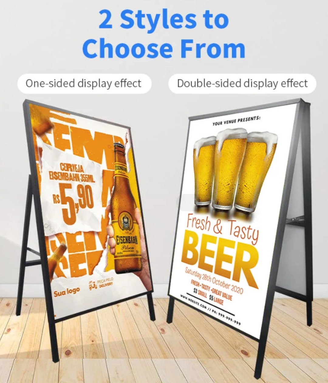 Custom Floor-standing Display Vertical Poster 'A' Board Advertising ...