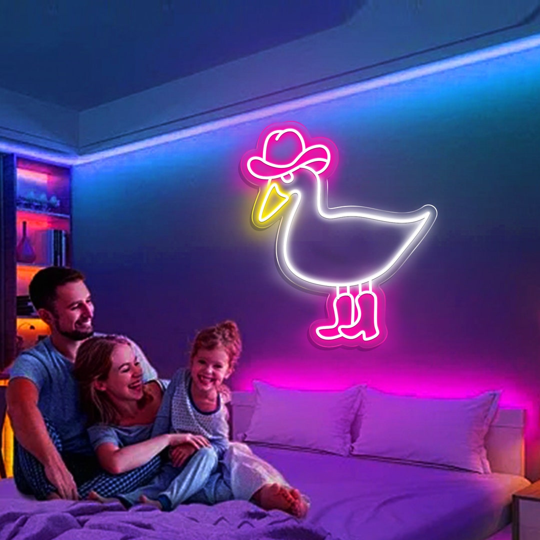 Cowboy Duck Neon Sign,duck Neon Signs Cowgirl Boots Neon Signs for Wall ...