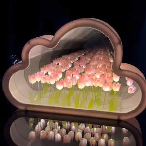 Tulip Flower Sea Cloud Infinity Mirror,infinity Mirror Flower,girls Room Decoration,diy Kit ...