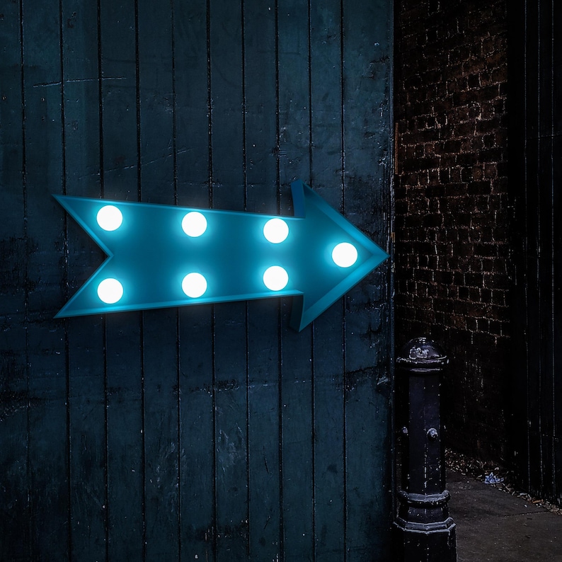 LED Light up Arrow Sign - Custom Metal Marquee Directional Sign ...