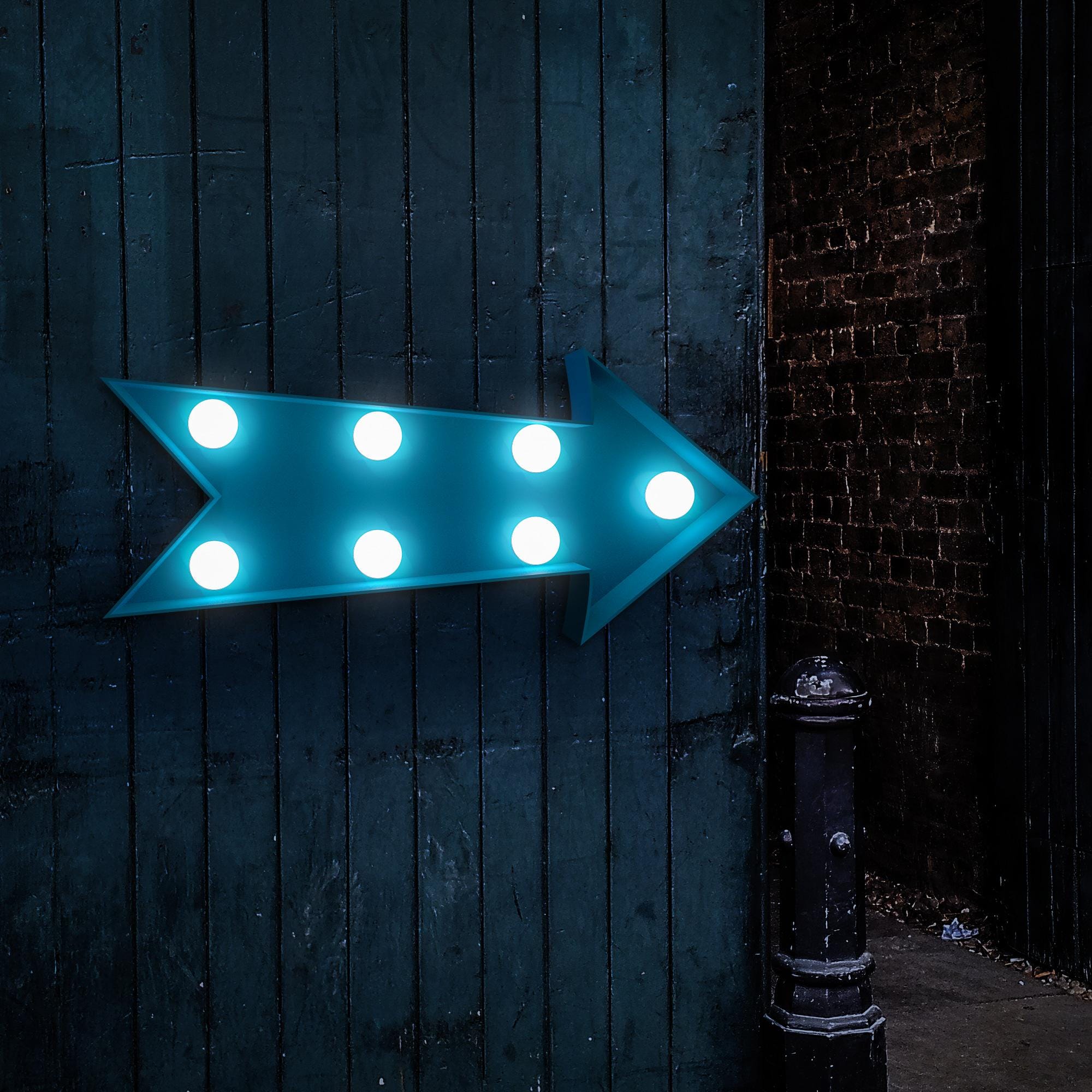 LED Light up Arrow Sign - Custom Metal Marquee Directional Sign ...