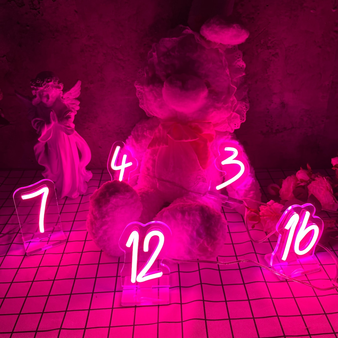 Custom Number Neon Sign,wedding Table Sign,light up Table Numbers,led ...