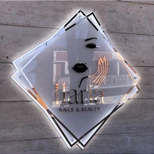 Custom 3D LED Backlit Sign,custom Beauty Bar Sign,personalized Wall ...