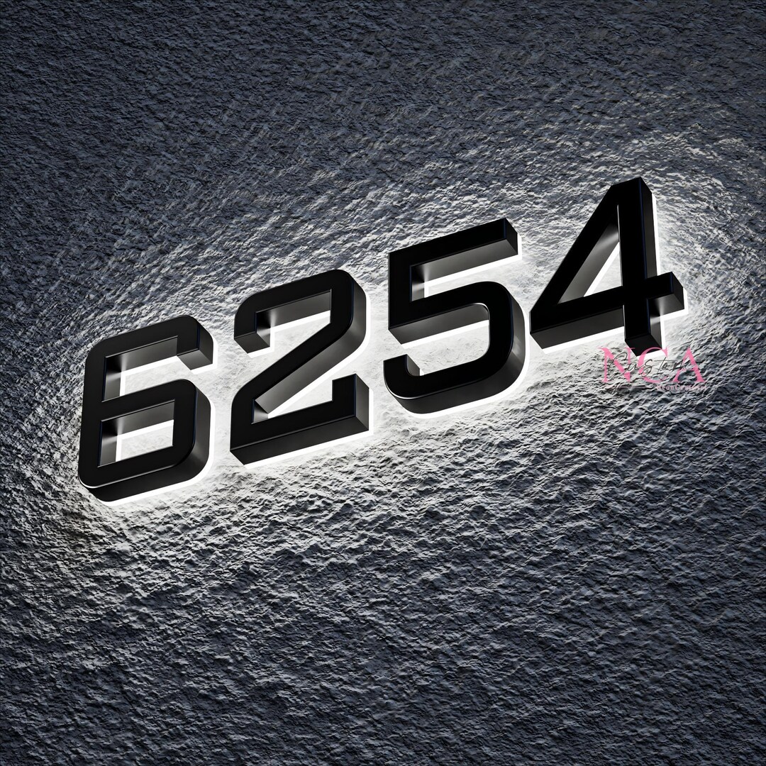 Illuminated Metal House Numbers,modern House Numbers Sign,home Wall ...