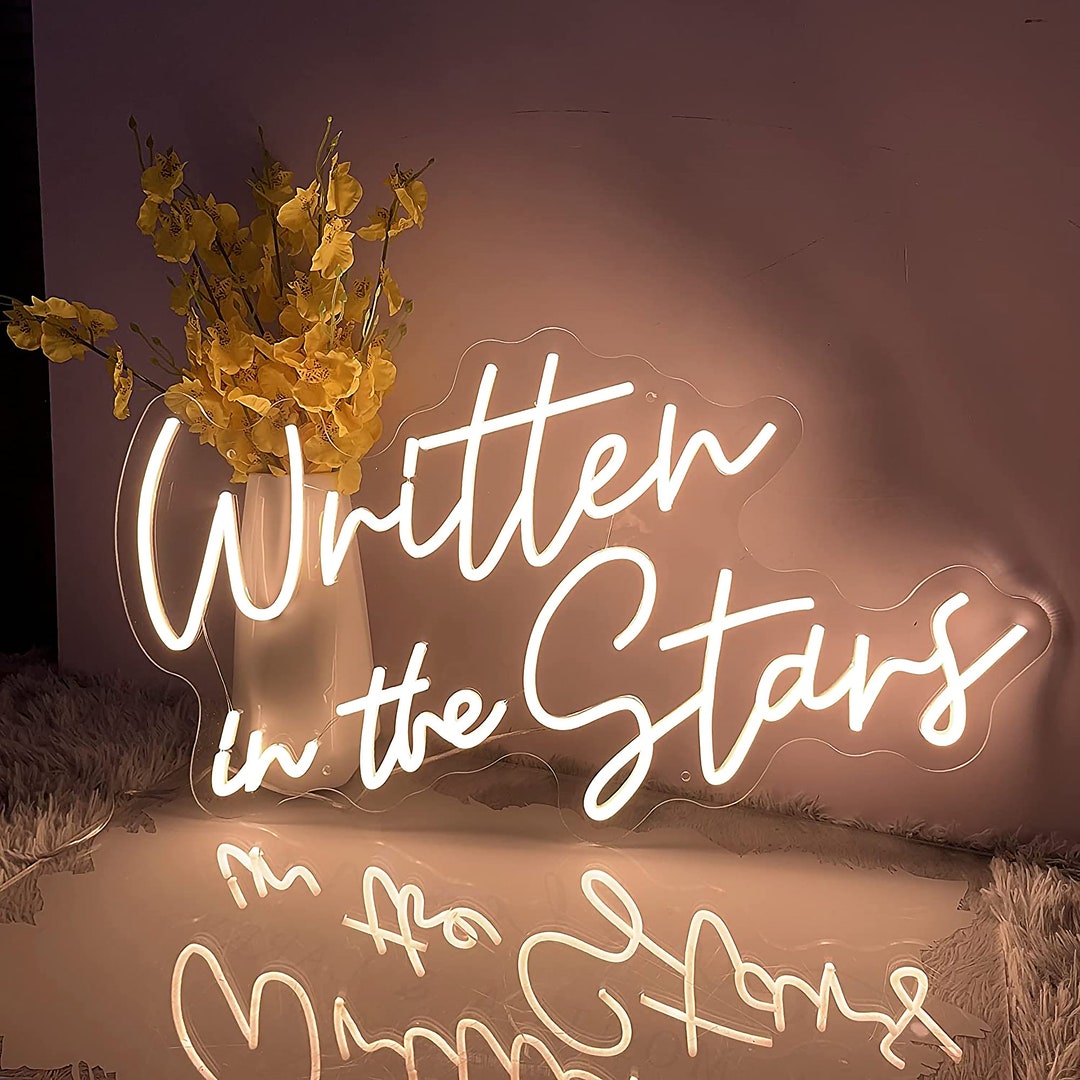 Written in the Stars Neon Sign for Wall Deco Bar Club Bedroom Room ...