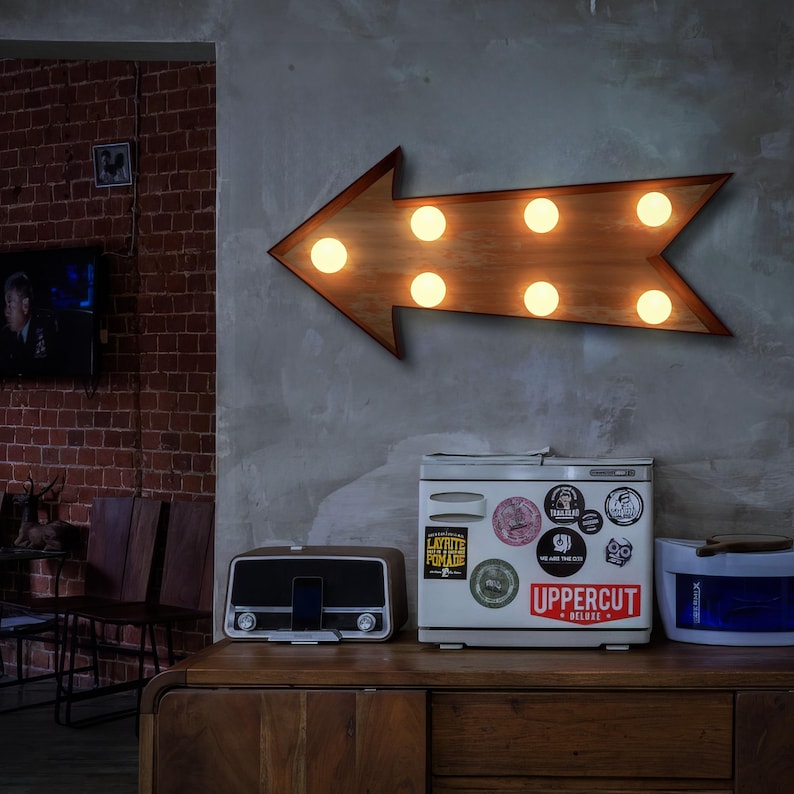 LED Light up Arrow Sign - Custom Metal Marquee Directional Sign ...