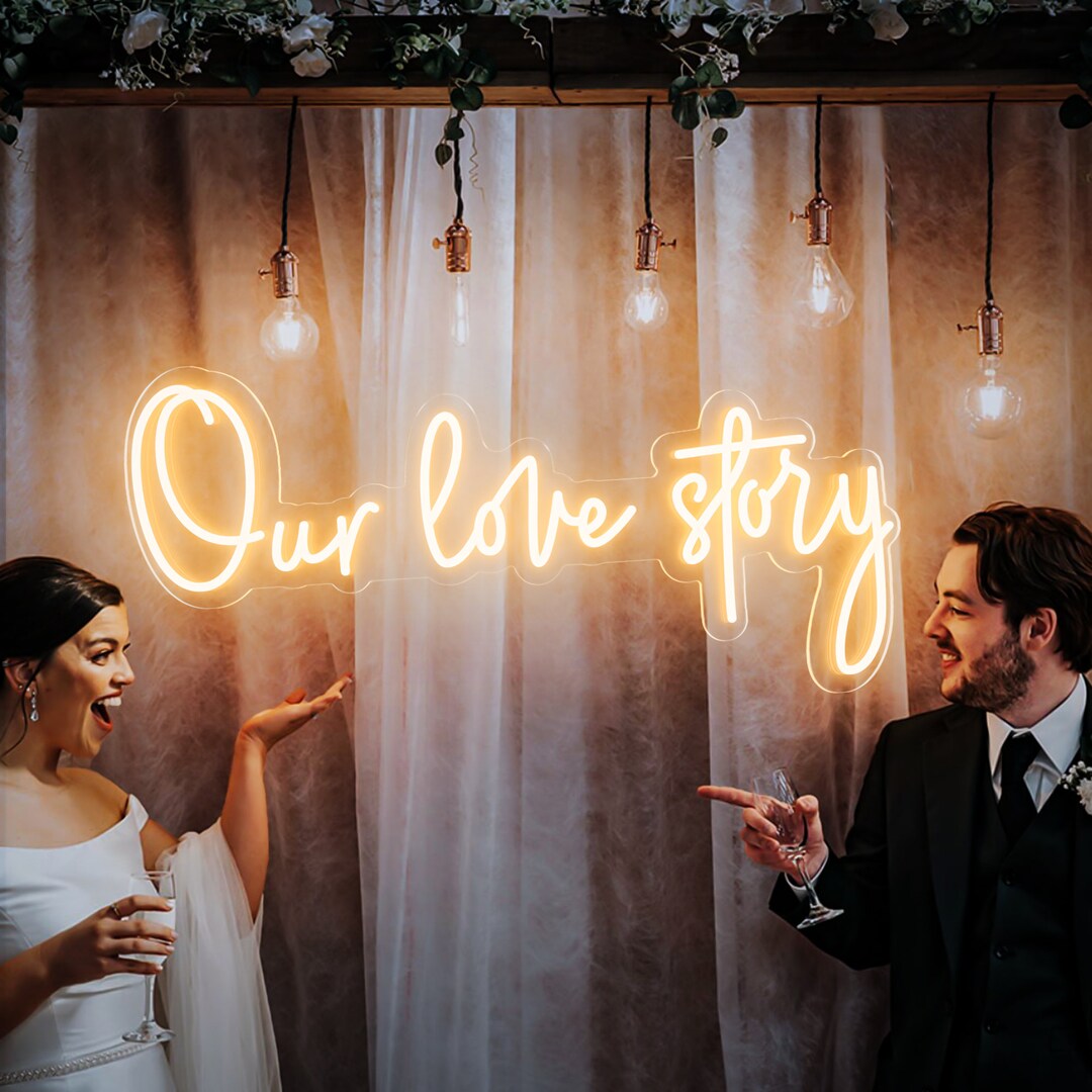 Our Love Story Led Neon Sign, Love Story Weddings Sign,wedding Signage ...