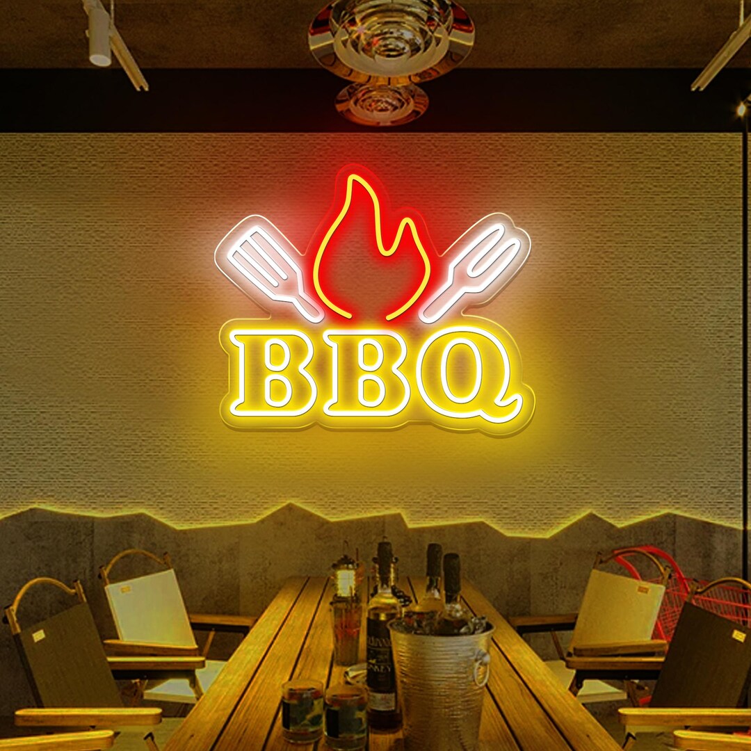 Barbecue Neon Sign, Kebab Led Sign, Hot Meat Neon Light, BBQ Led Light ...