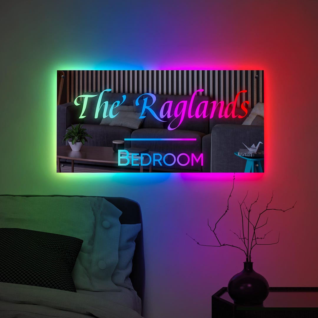Personalized Name Mirror, Light up Mirror, LED Light up Mirror, Wall ...