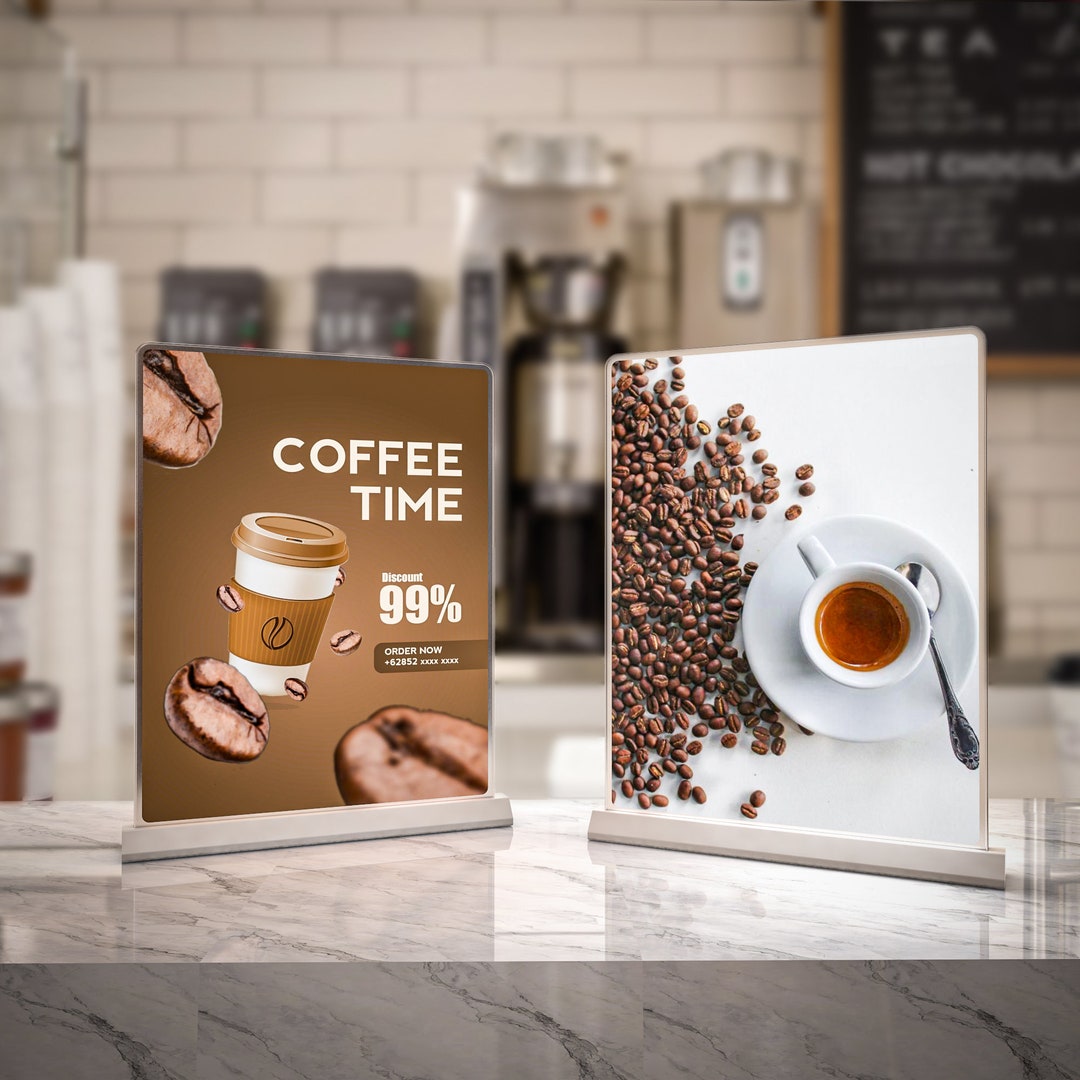 Custom Desktop LED Light Box Poster Frame, Custom Restaurant Desktop ...