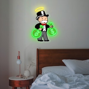 Monopoly Cash Neon Sign, UV Print Acrylic Led Neon Sign, Monopoly With ...