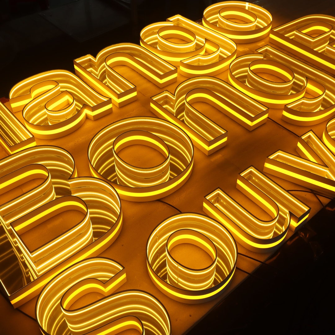 Personalized 3d Infinity Mirror Business Sign,custom Infinity Mirror ...