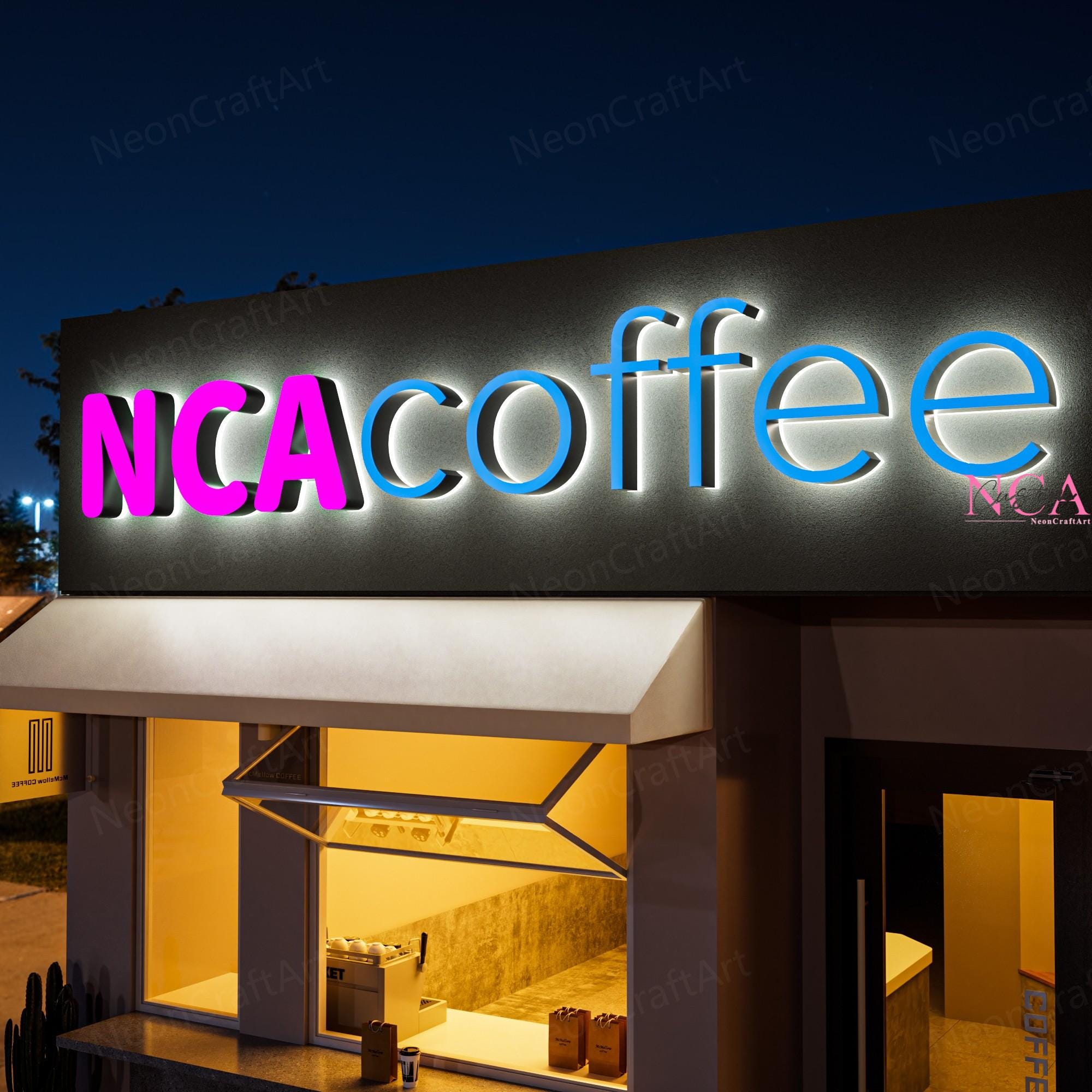 Custom LED Business Sign - 3D Illuminated/backlit Letters - Waterproof ...