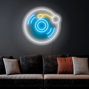 Vinyl Record Neon Sign, Music Neon Sign, Music Show Studio Room Wall ...