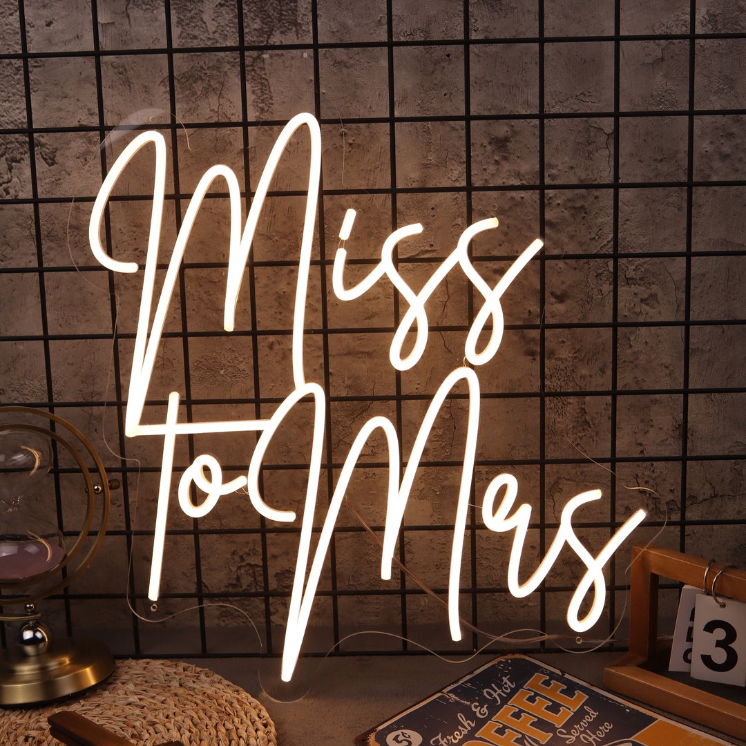 Miss to Mrs Neon Sign,miss to Mrs Neon Sign for Wedding Wall Decor ...