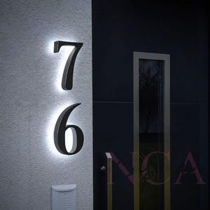 LED Metal House Number Sign | Custom LED Address Number Sign | Metal ...