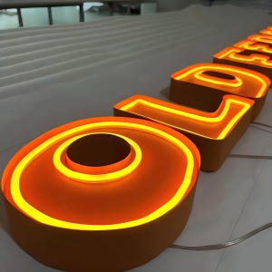 3D Metal Letter Signs,3d Business Neon Sign,3d Numbers 0 to 9,custom 3D ...