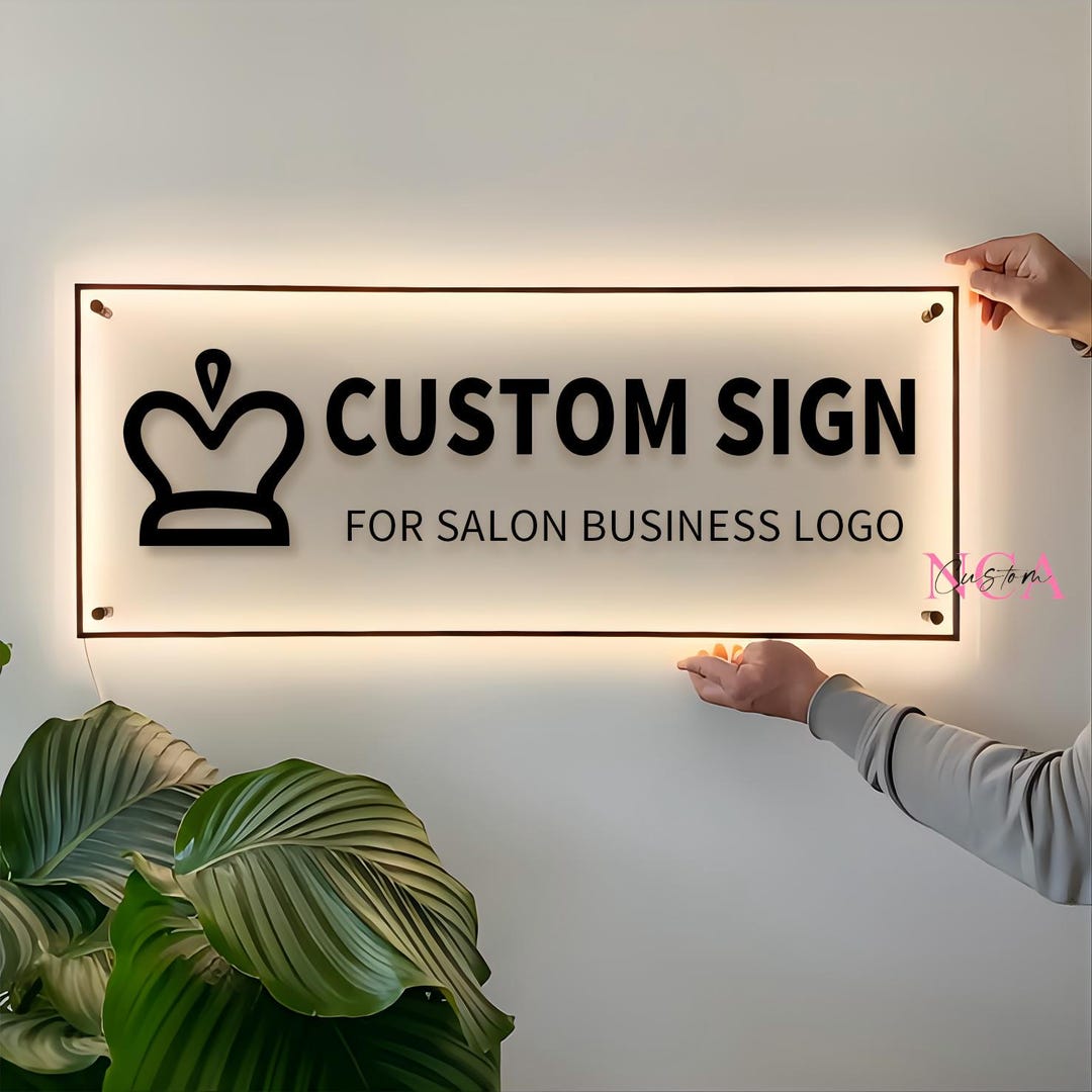 Custom Acrylic Business Logo Sign,3d Door Wall Sign,custom Backlit ...