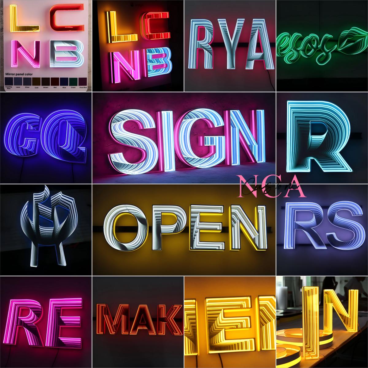 Infinity Mirror LED Wall Sign - Custom Glowing Bedroom Decor ...