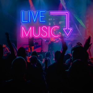 LIVE MUSIC Neon Sign,live Music Led Sign,music Studio Decor, Home Decor ...