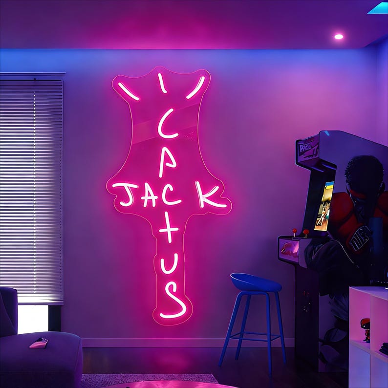 CACTUS JACK Neon Sign, Neon Light Sign for Pub Bar Wall Decoration, Rap ...