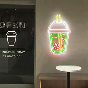 Bubble Tea LED Neon Sign,milk Tea Led Sign,fast Food Drink Pub Coffee ...