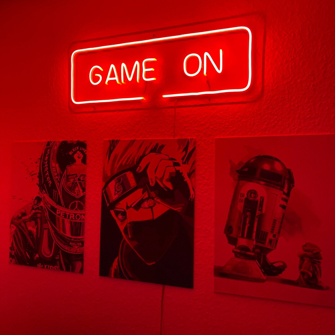 GAME ON LED Handmade Custom Neon Sign for Game Room Hall - Etsy