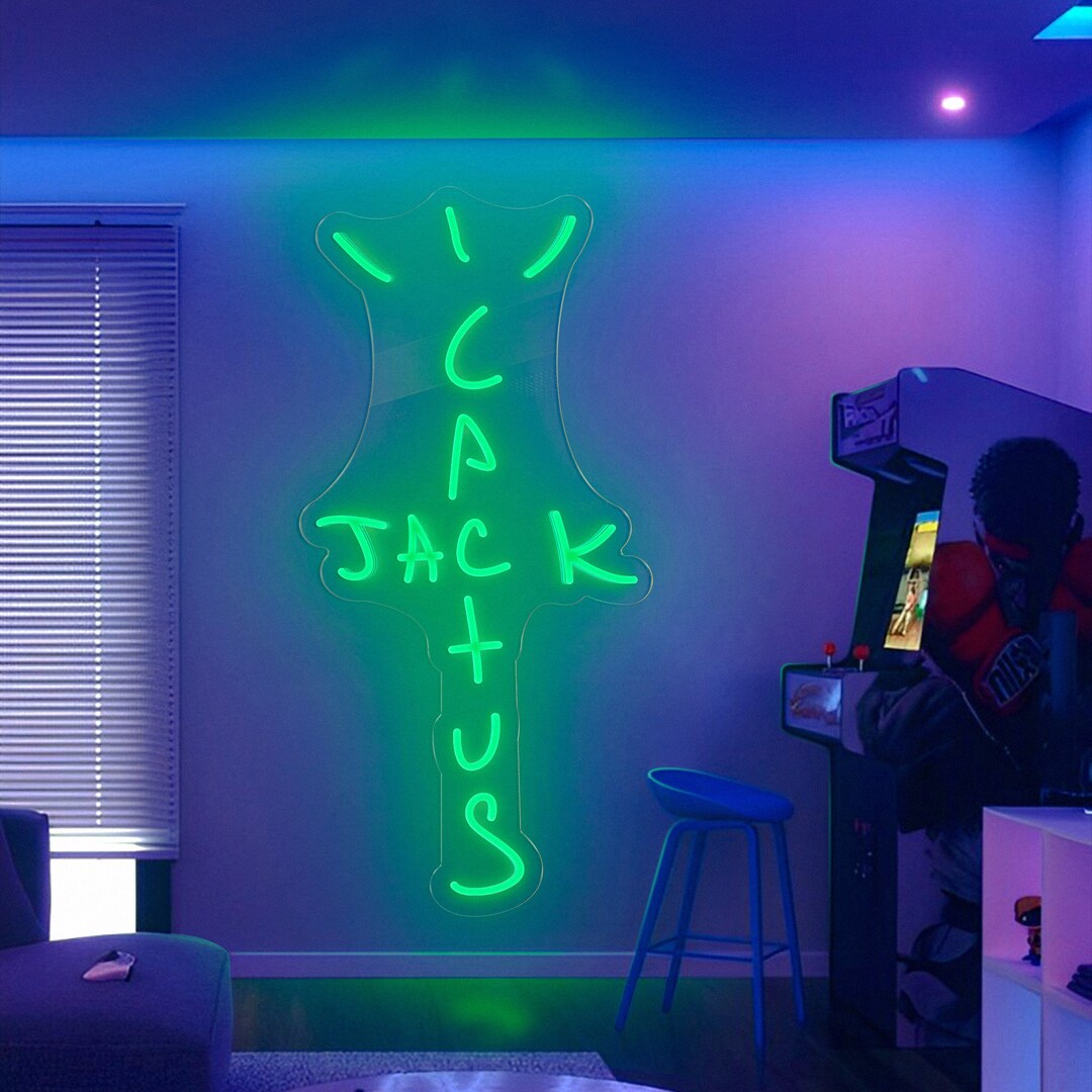 CACTUS JACK Neon Sign, Neon Light Sign for Pub Bar Wall Decoration, Rap ...