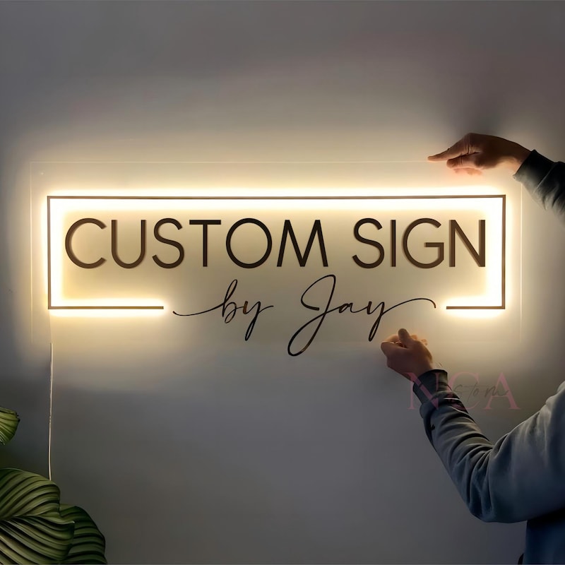Custom Signs for Business Light Up - Etsy