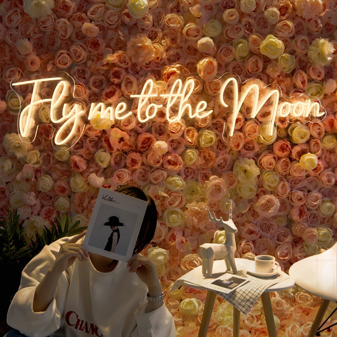 Fly Me to the Moon Neon Sign,bedroom Wall Art,neon Light Room Decor ...