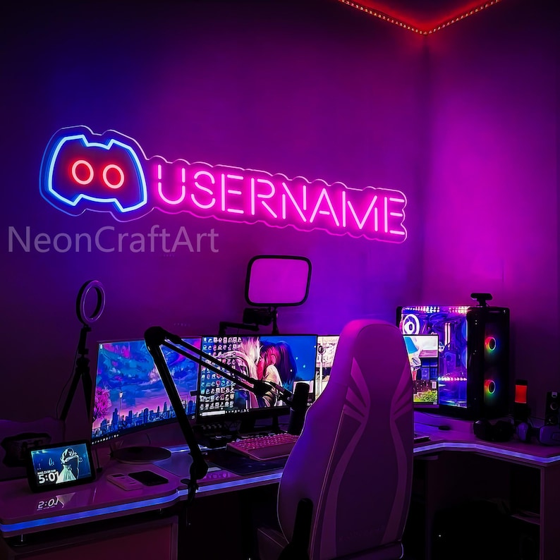 Custom Neon Sign Gamer Tag for Twitch Instagram Facebook Tktok Tag Game ...