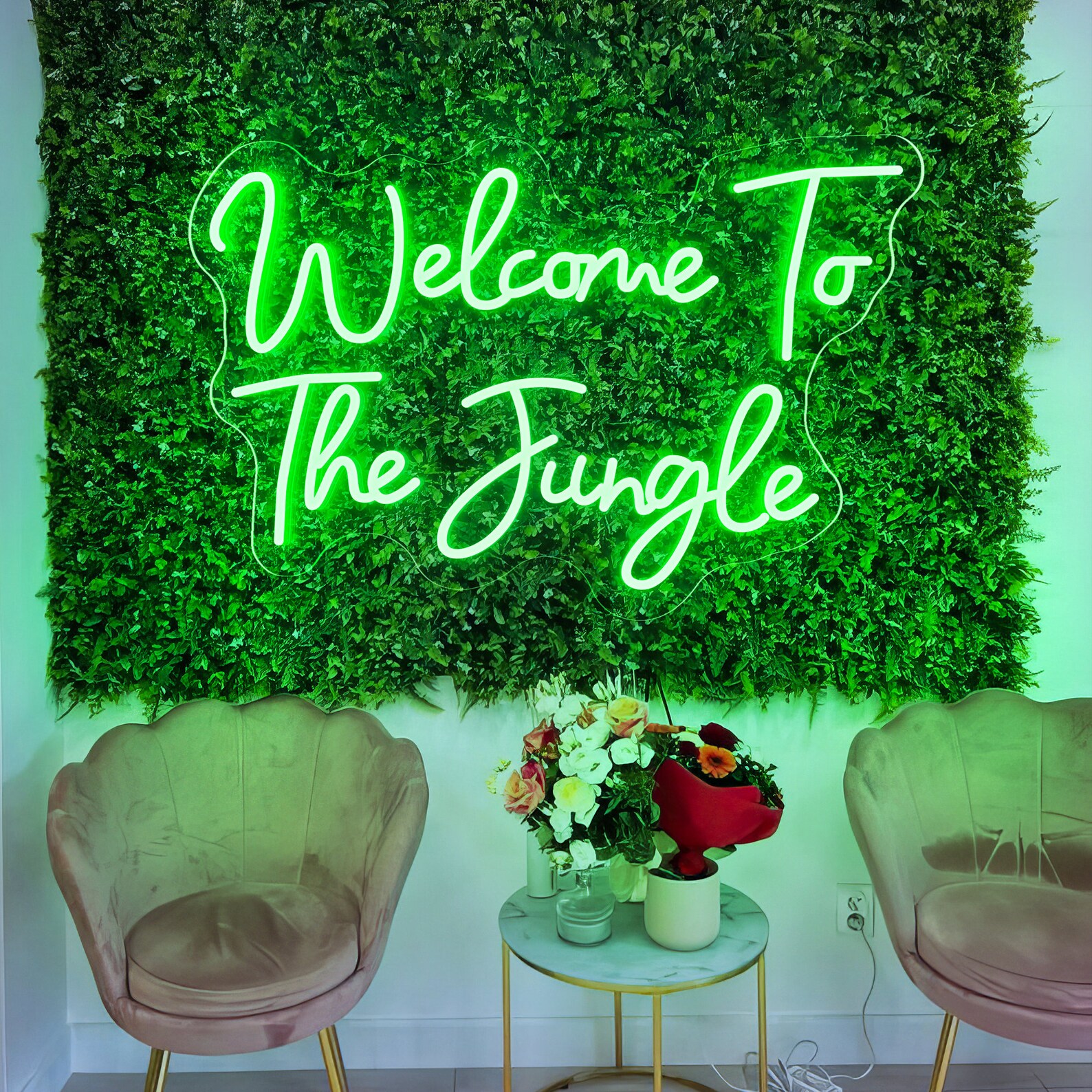 Welcome to the Jungle Neon Sign, Custom Light Sign for Bedroom Home ...