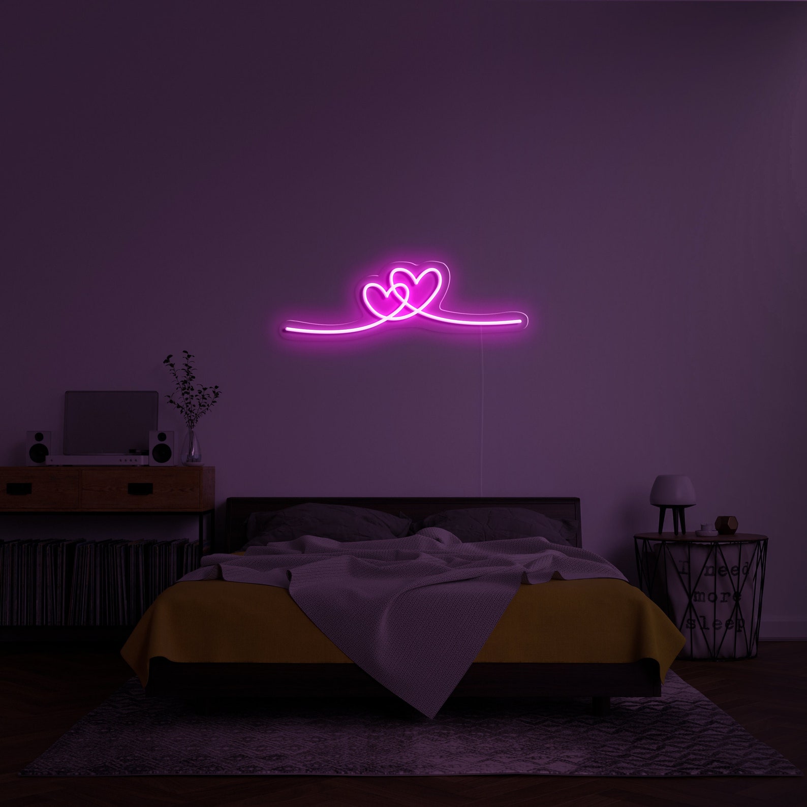 Double Heart Neon Sign - Etsy