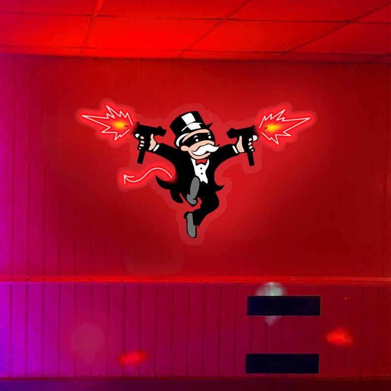 Monopoly Neon Sign, Themed Led Neon Light, Custom Bar Signs Wall Art ...