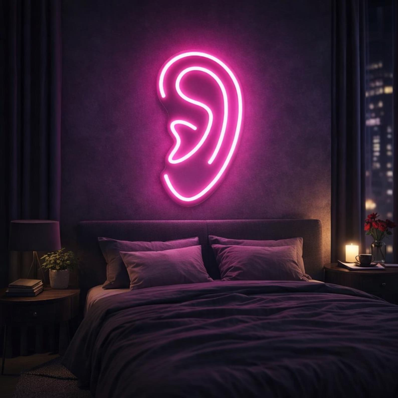 Human Ear Neon Sign, Ear LED Neon Light, Unique Ear Wall Decor ...
