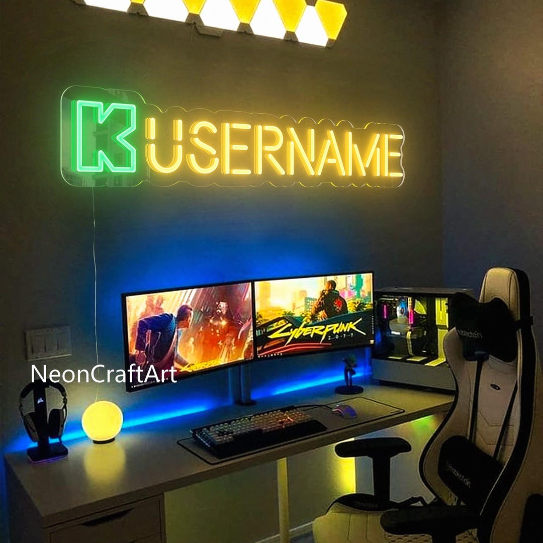 Custom Username Neon Sign,custom Game Logo,twitch Neon Sign,streaming ...