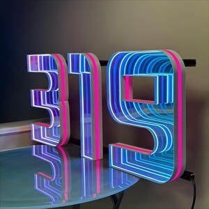 Infinity Mirror Personalized Sign With Track Channel Letters&number for ...