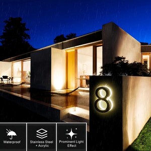 Custom Address Number Plate,illuminated Street Number,modern Metal ...