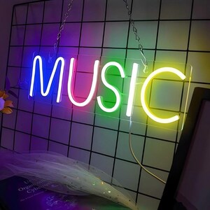 Music Neon Sign, Colorful Music Neon Light Sign, Music Neon Lights for ...