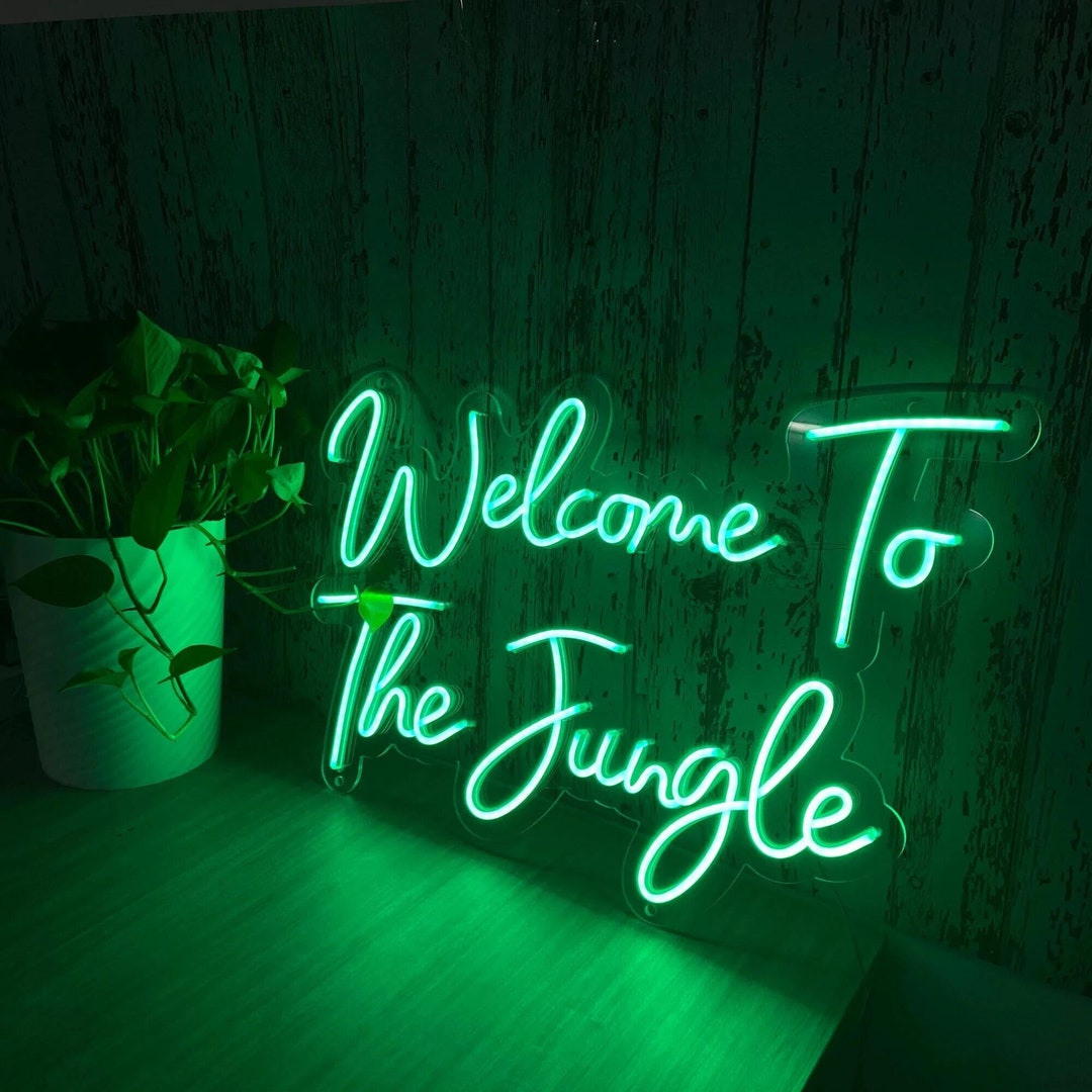 Welcome to the Jungle Neon Sign, Custom Light Sign for Bedroom Home ...