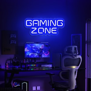 Gaming Zone Multicolor Neon Sign, Custom Gaming Room LED Neon Light ...