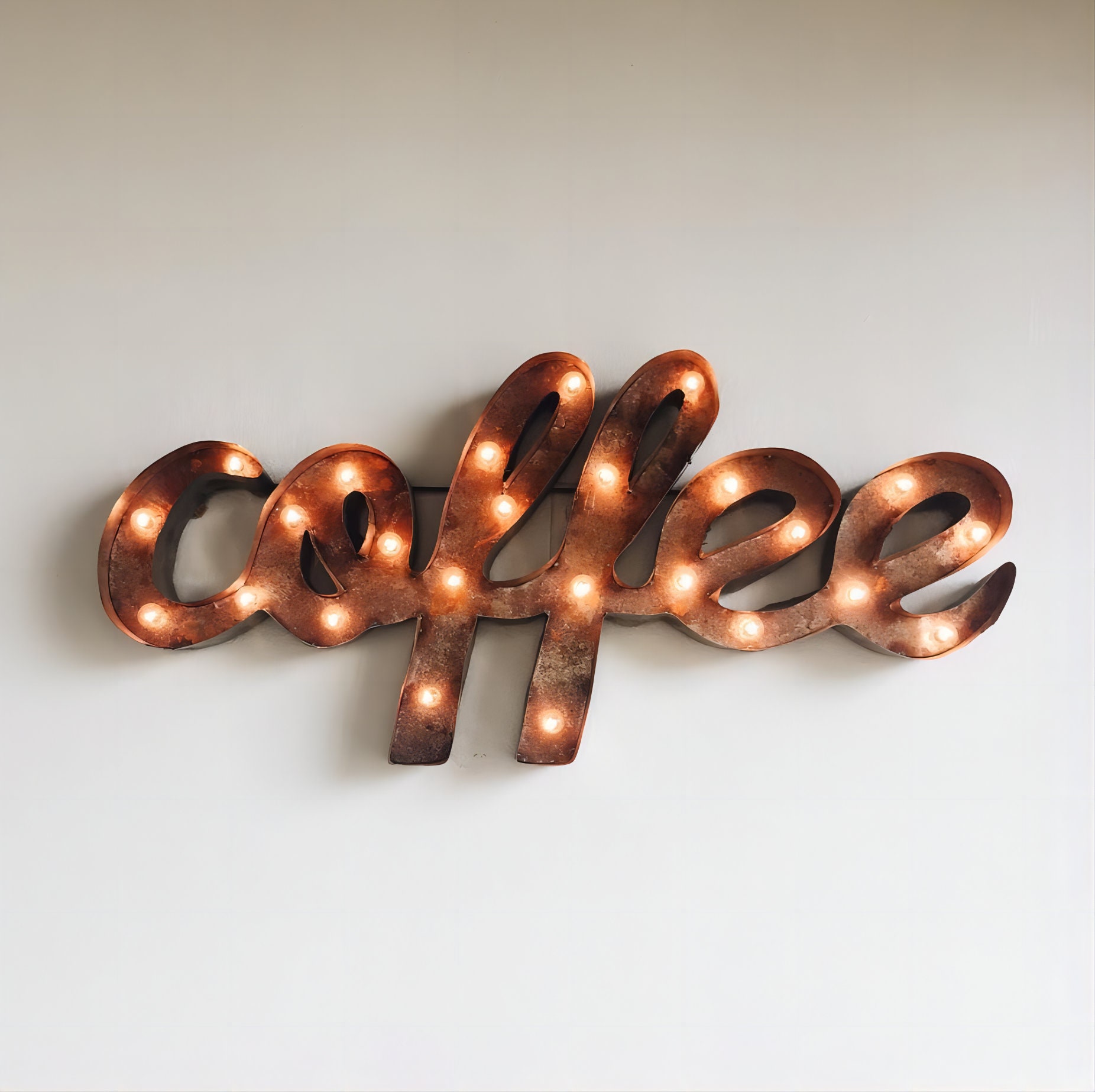 COFFEE Metal Marquee Letters Sign,custom Rust Color Distressed Metal ...