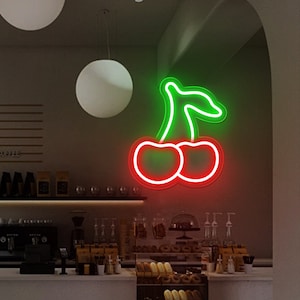 Cherry Neon Sign, Cherry Neon Signs , Cute Fruits LED Signs for Kids ...
