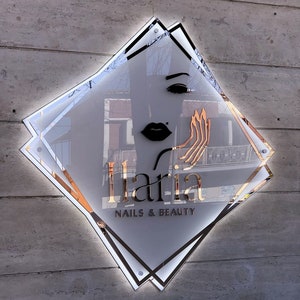 Custom Acrylic Business Logo Sign,custom Light up Sign,3d Round ...