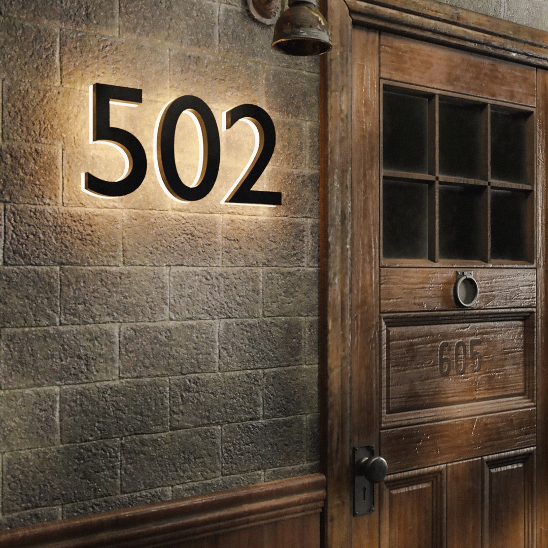 LED Backlit House Numbers,personalized House Number,custom Door Sign ...