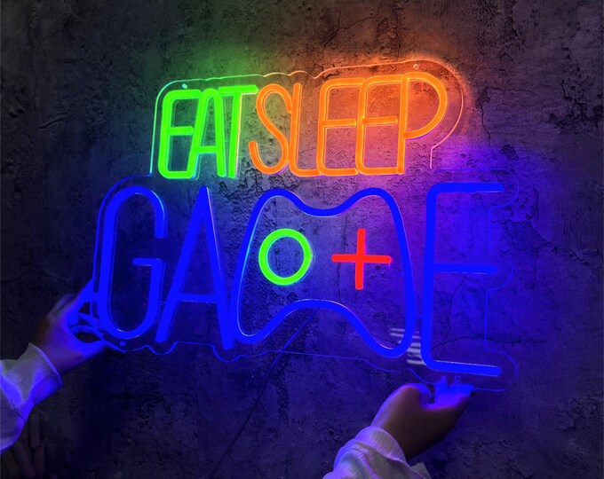 Custom Game on Neon Sign, Custom Gamer Name LED Light, Game Player Neon ...