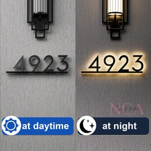 Solar Backlit Number,custom Illuminated Address Number,metal Backlit ...